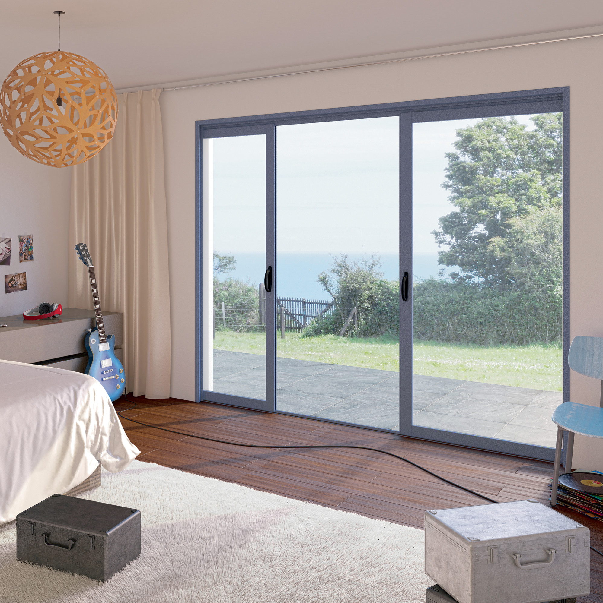Fenêtre et baie vitrée aluminium à galandage Franciaflex